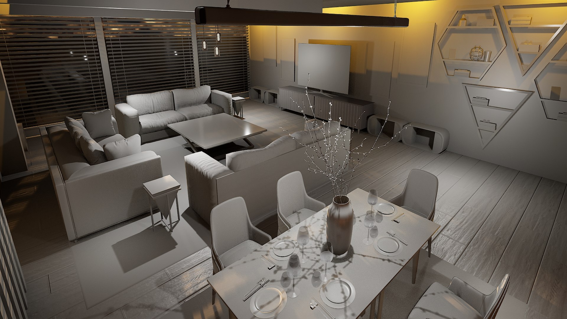 Luxury Haven Modern Living Room 3D Interior Design 3D Model - TurboSquid 2371189