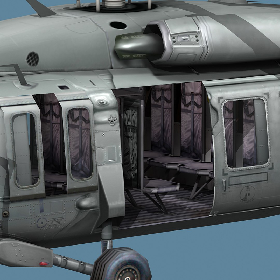 Uh60 Blackhawk Helicopter Cockpit 3d Model