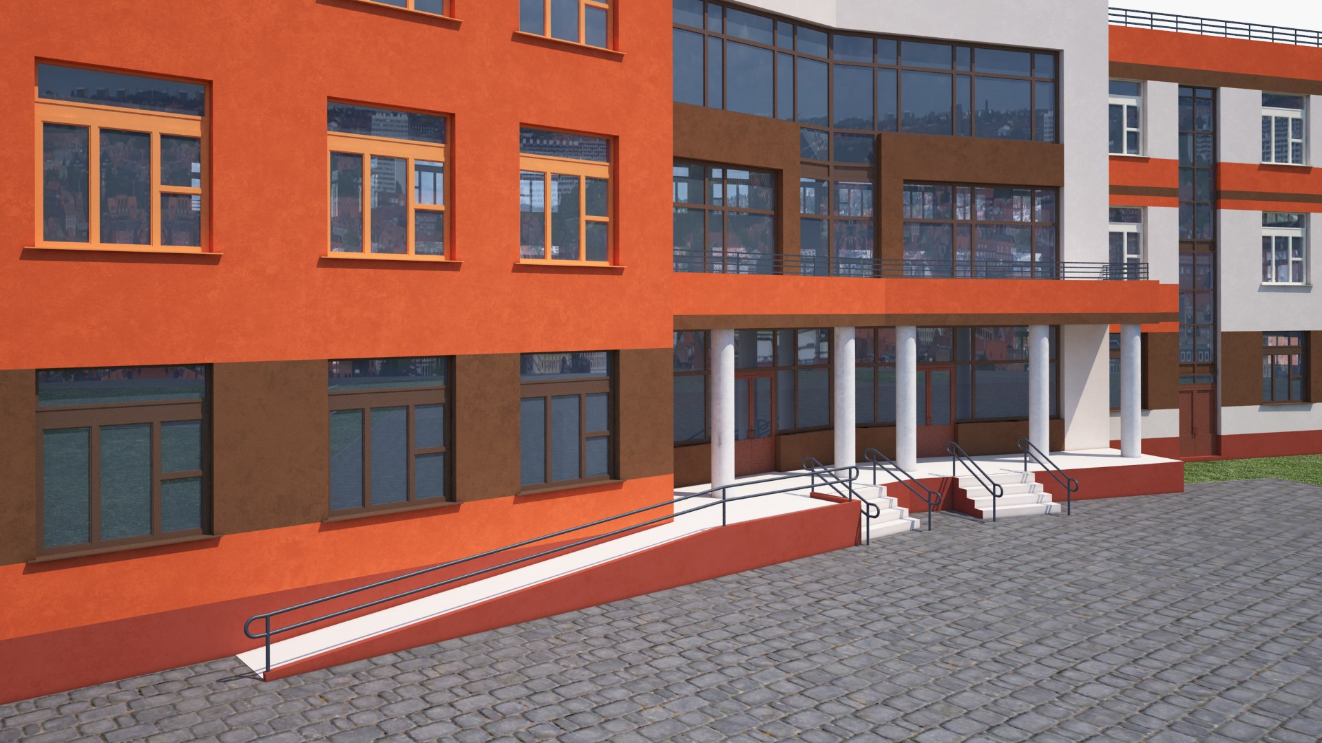 3D School Building Model - TurboSquid 1352058