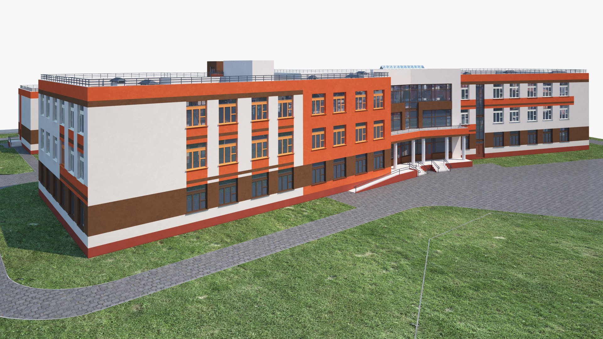 3D School Building Model - TurboSquid 1352058