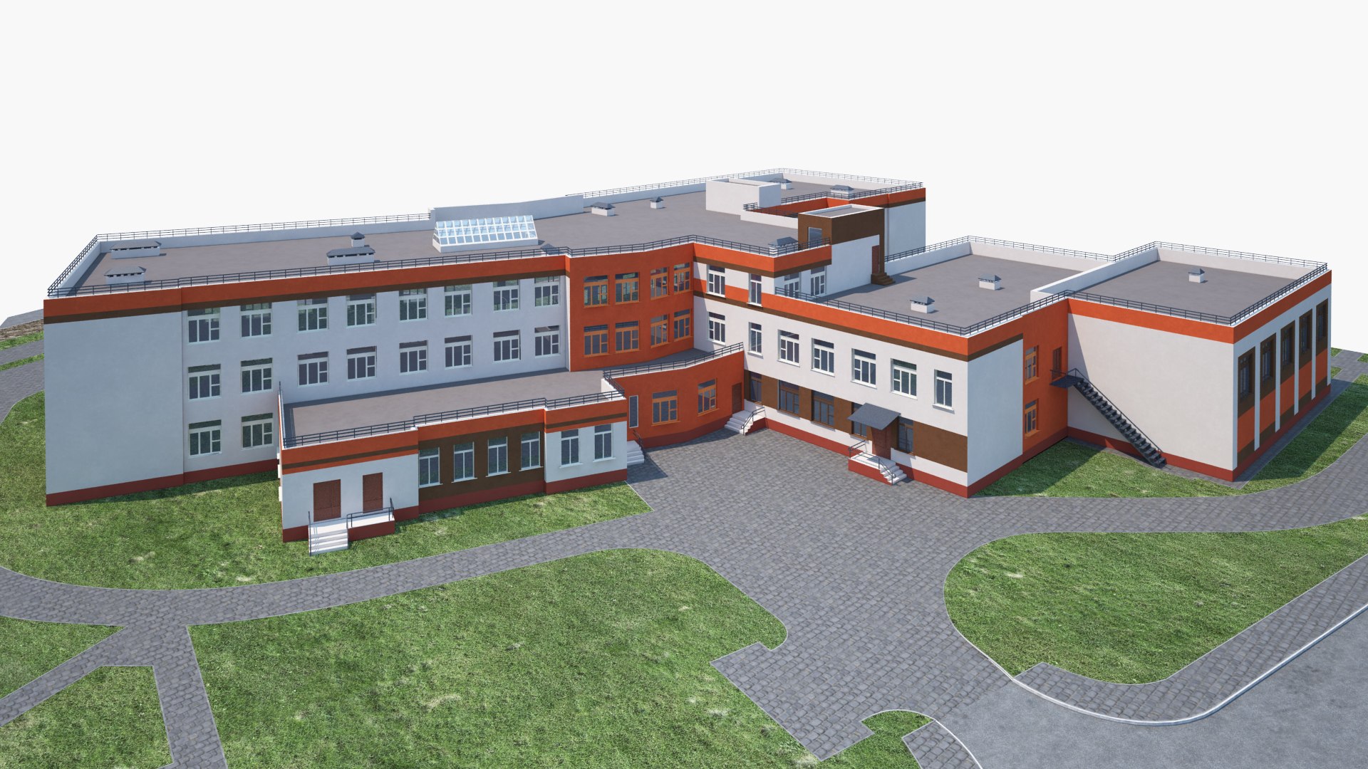 3D School Building Model - TurboSquid 1352058