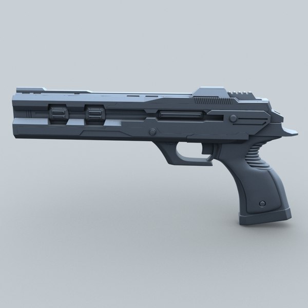 3d model of sci fi pistol