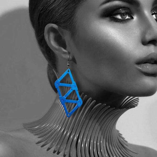 3D futuristic voronoi style earrings model - TurboSquid 1595925