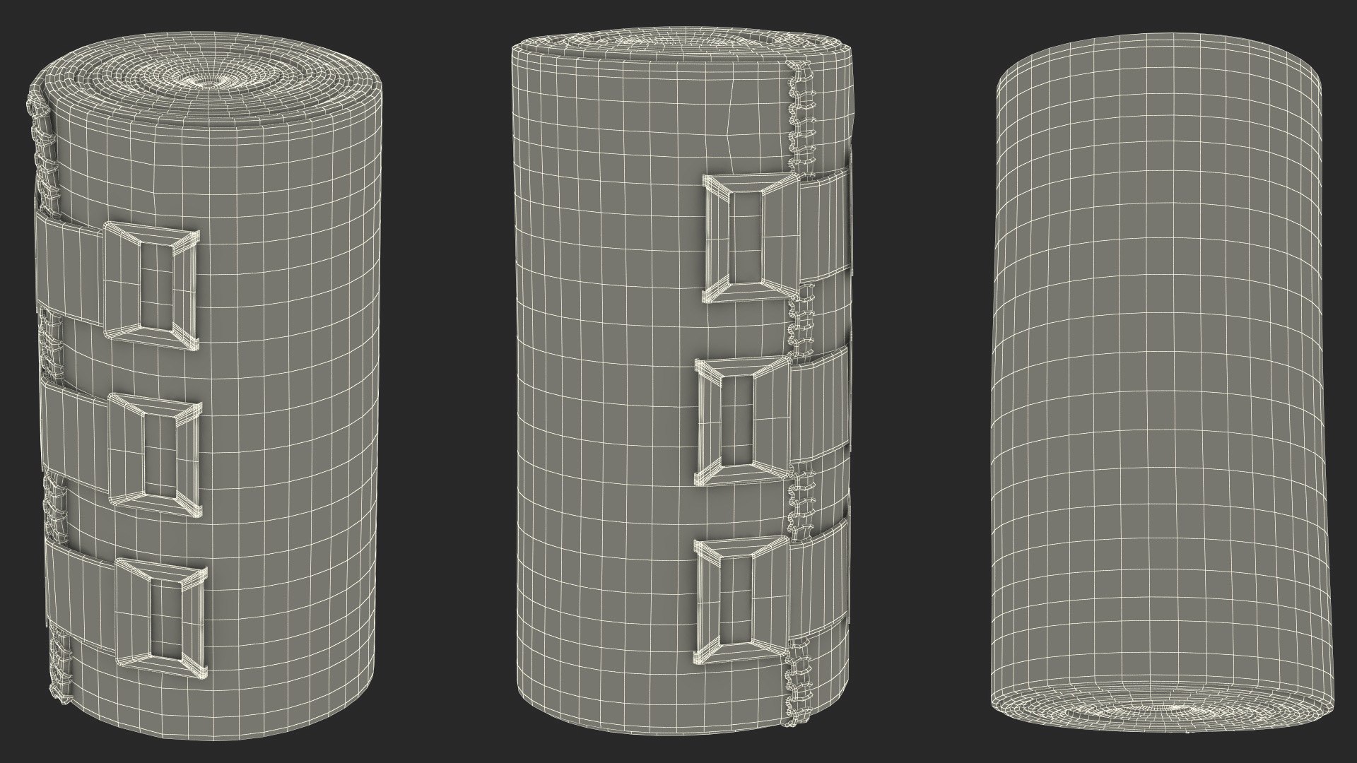 3D Model Rolled Elastic Bandage White With Clamps - TurboSquid 2224956