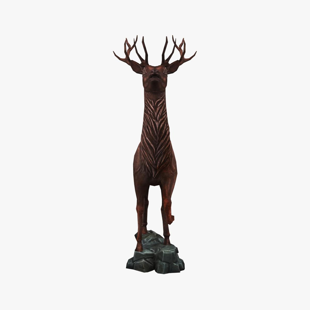 3d Stag Statue Model