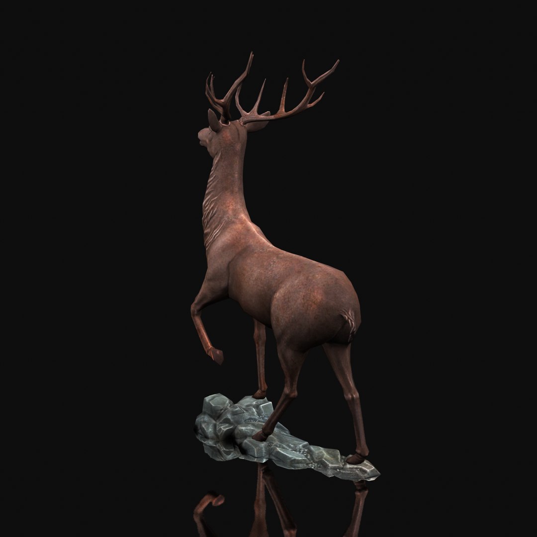 3d Stag Statue Model