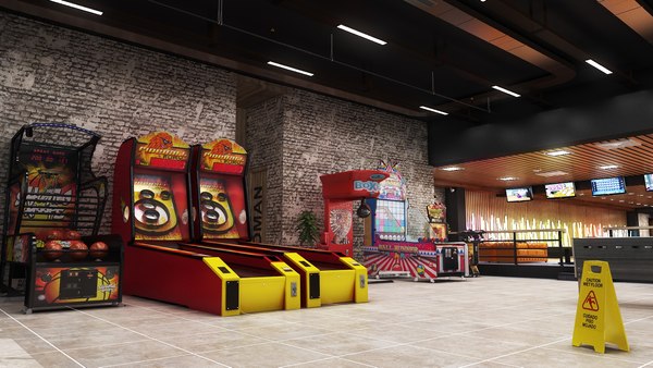modelo 3d Centro de juegos de arcade y bolos realista - TurboSquid 1520356