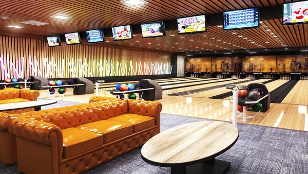 modelo 3d Centro de juegos de arcade y bolos realista - TurboSquid 1520356
