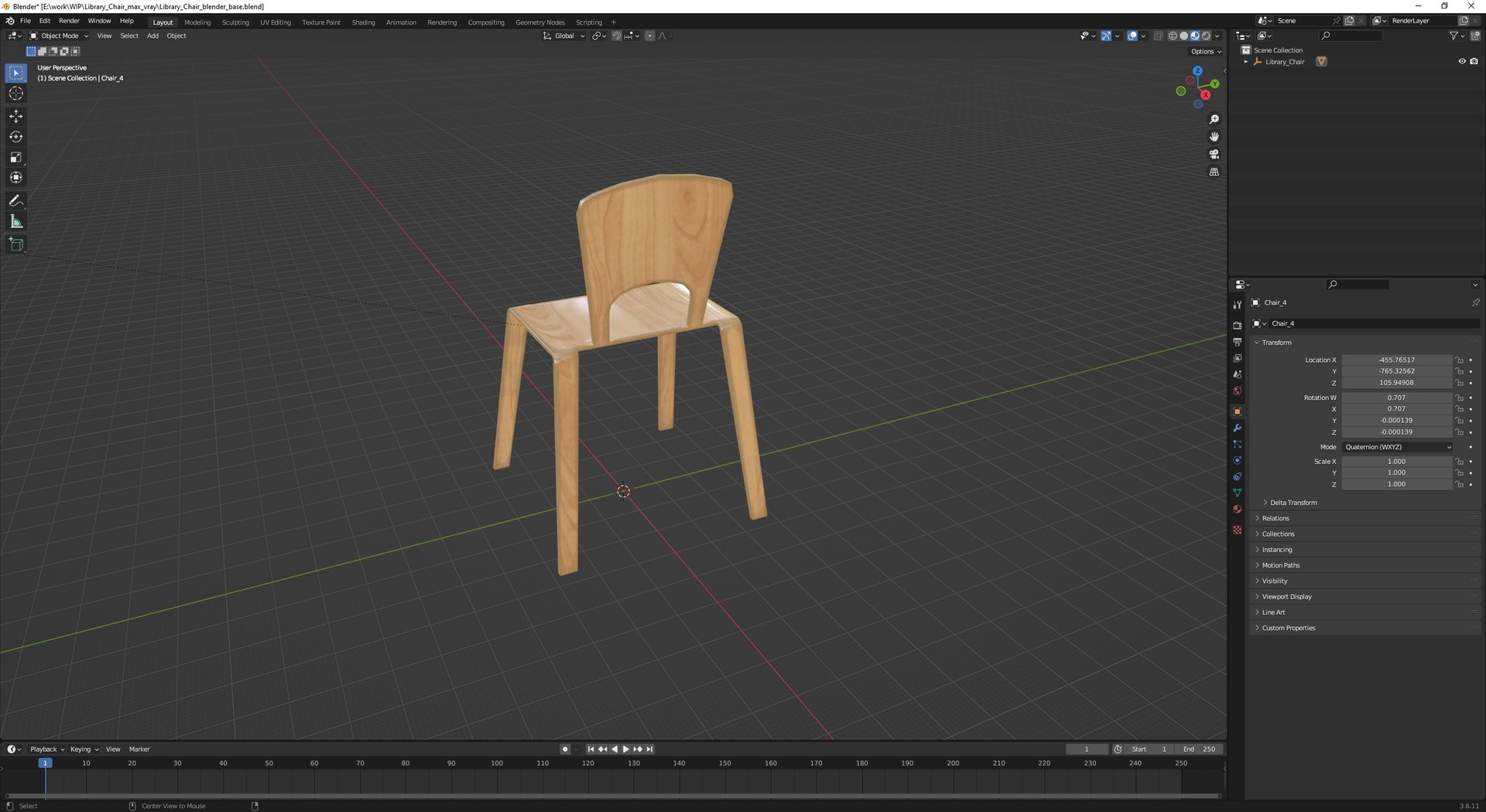 3D Library Chair - TurboSquid 2321072
