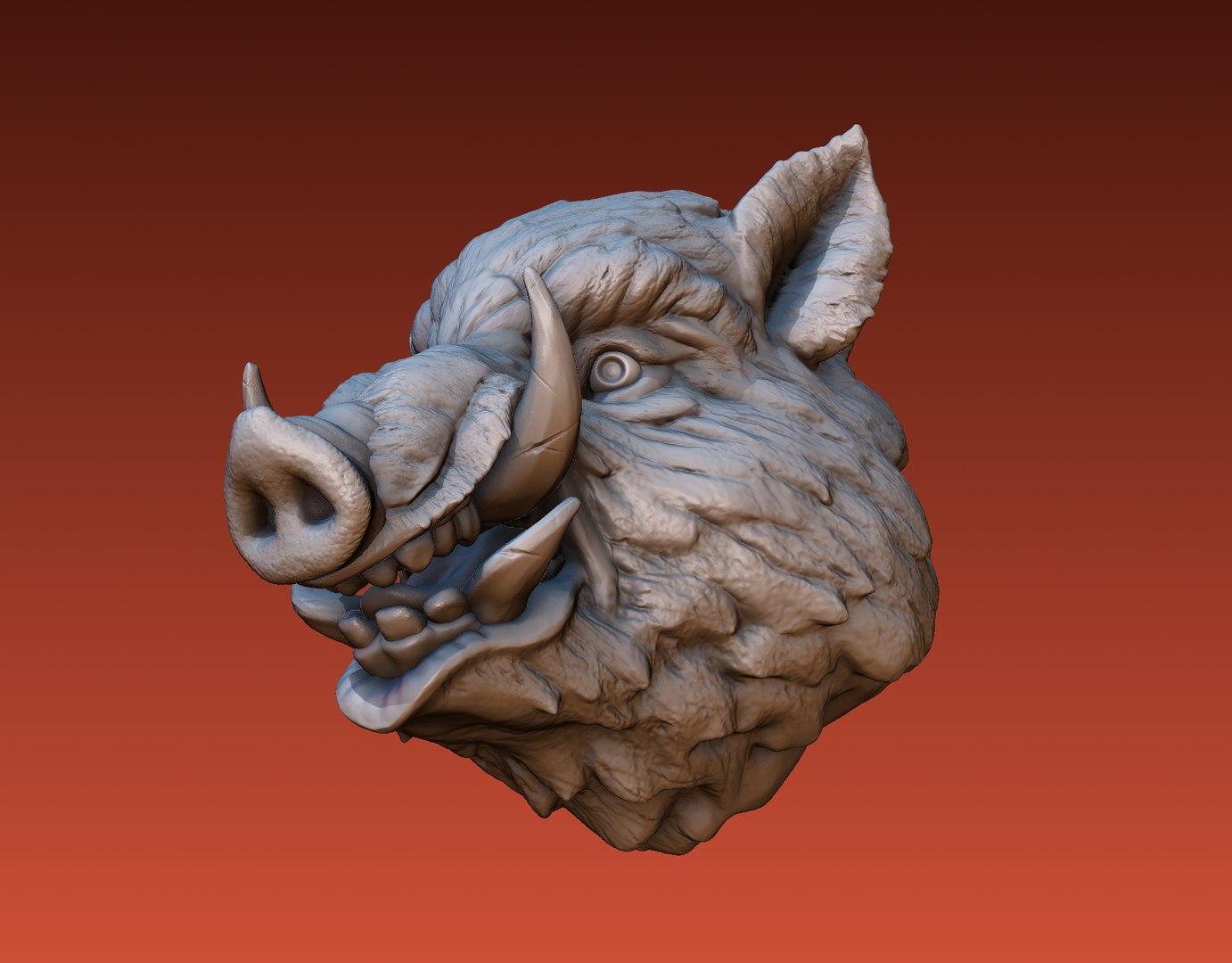 3D Boar Head 3D Print - TurboSquid 1872390