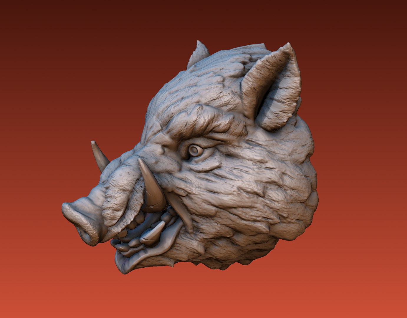3D Boar Head 3D Print - TurboSquid 1872390