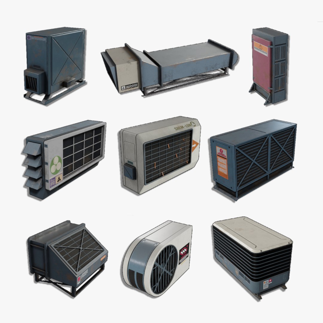3D model Air Conditioner and Refrigeration Machines Game Ready ...