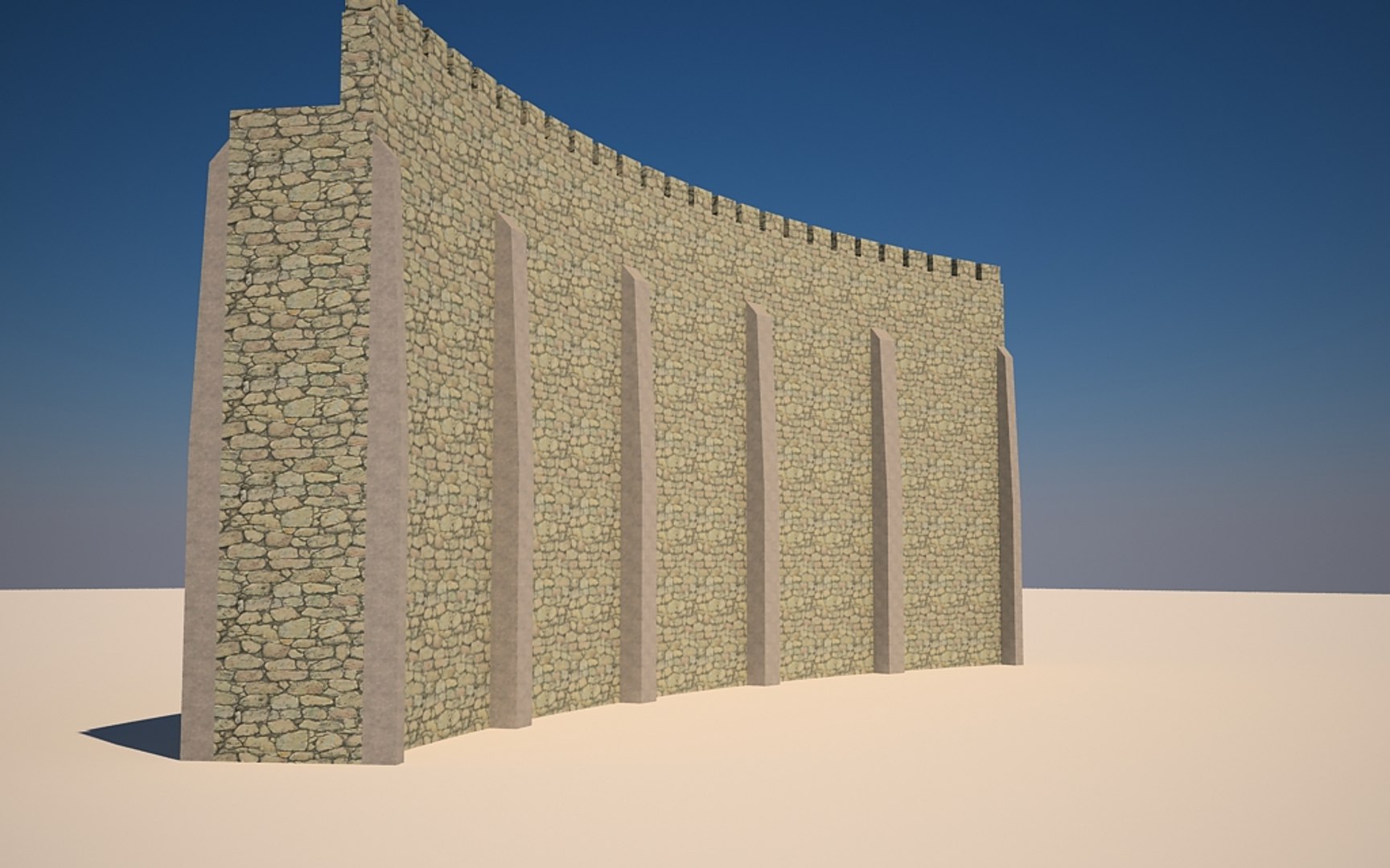 3dsmax Seamless Curved Castle Walls