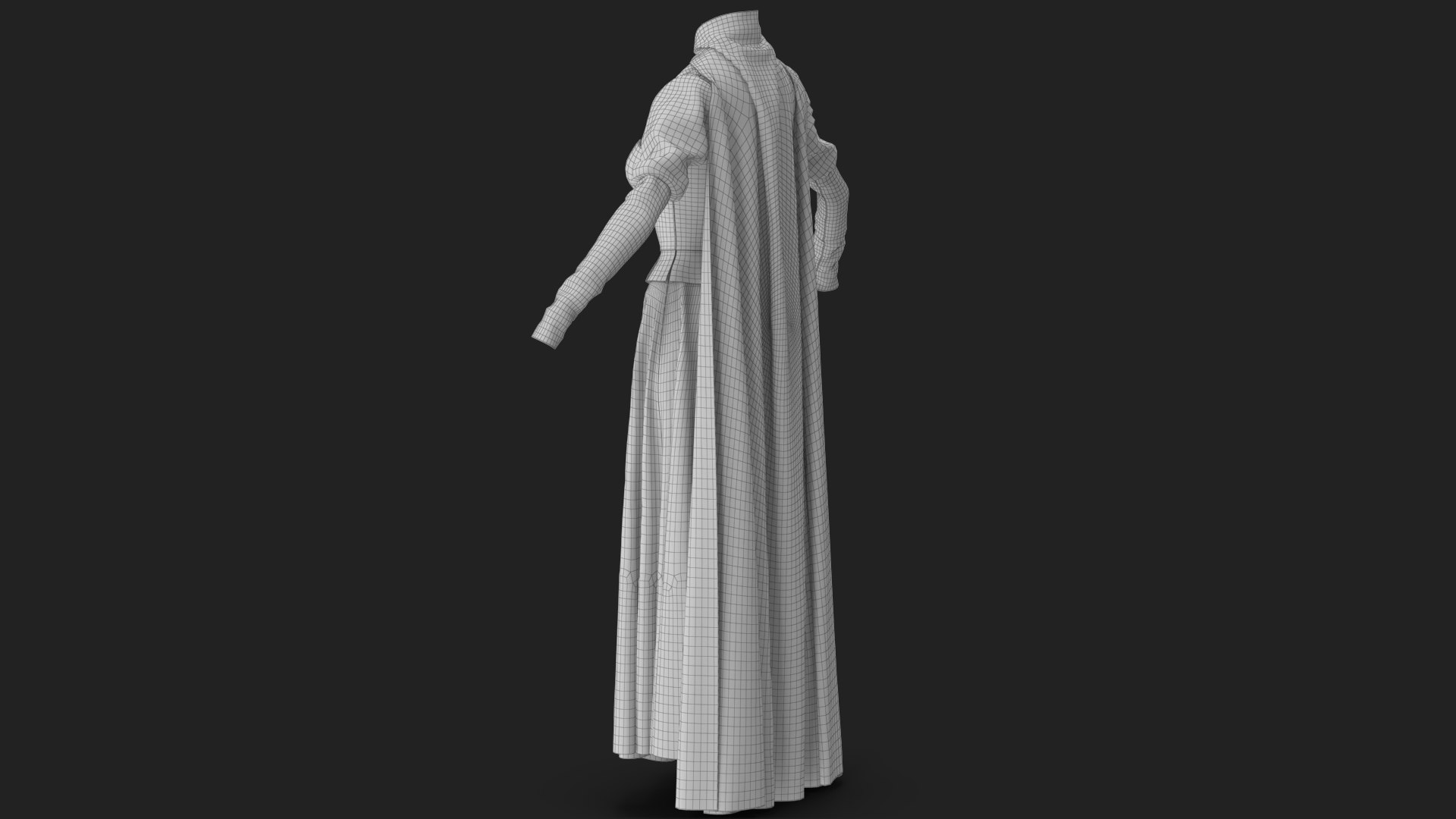 3D Corset Dress with Cape 2 - TurboSquid 2128872