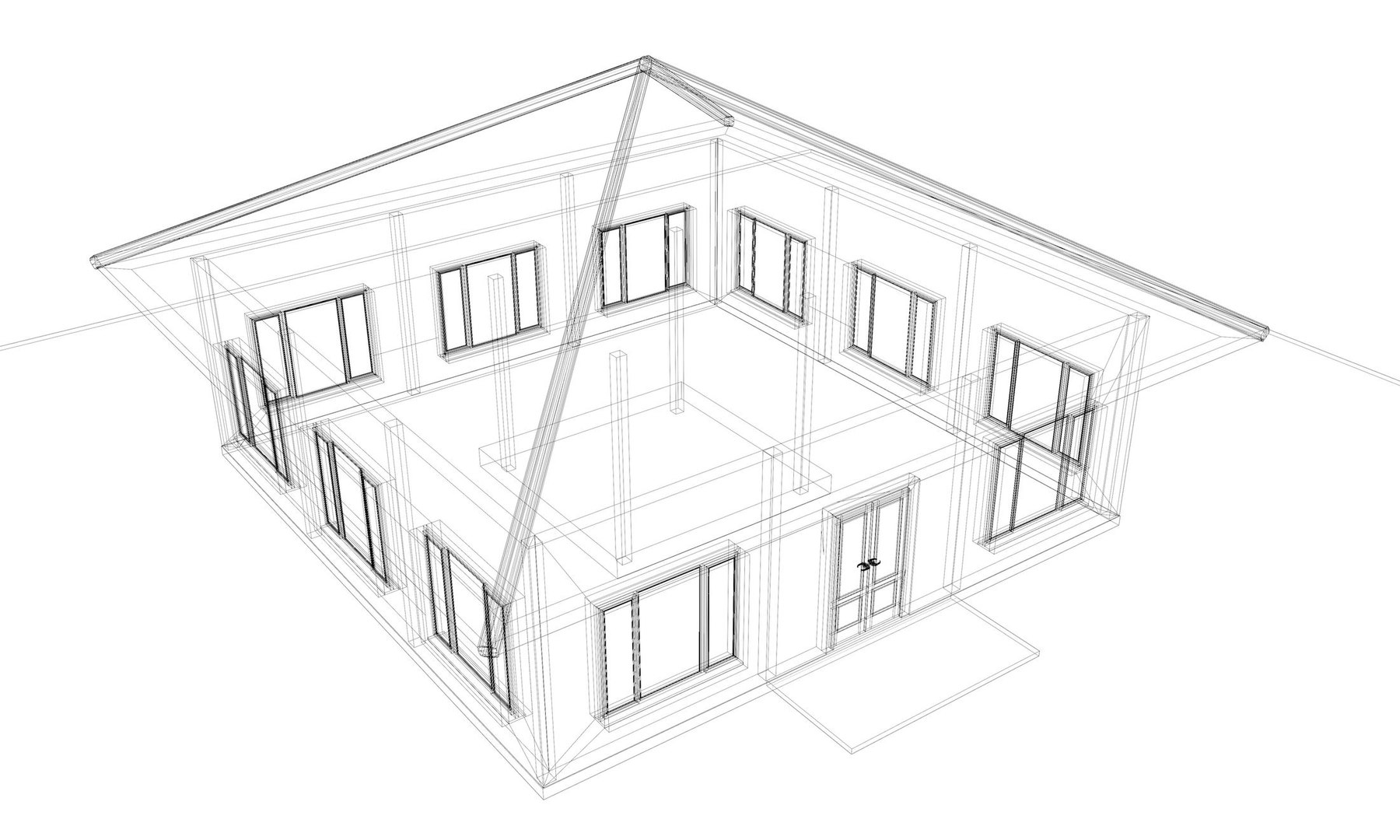 3D Model Small Square House - TurboSquid 2038611