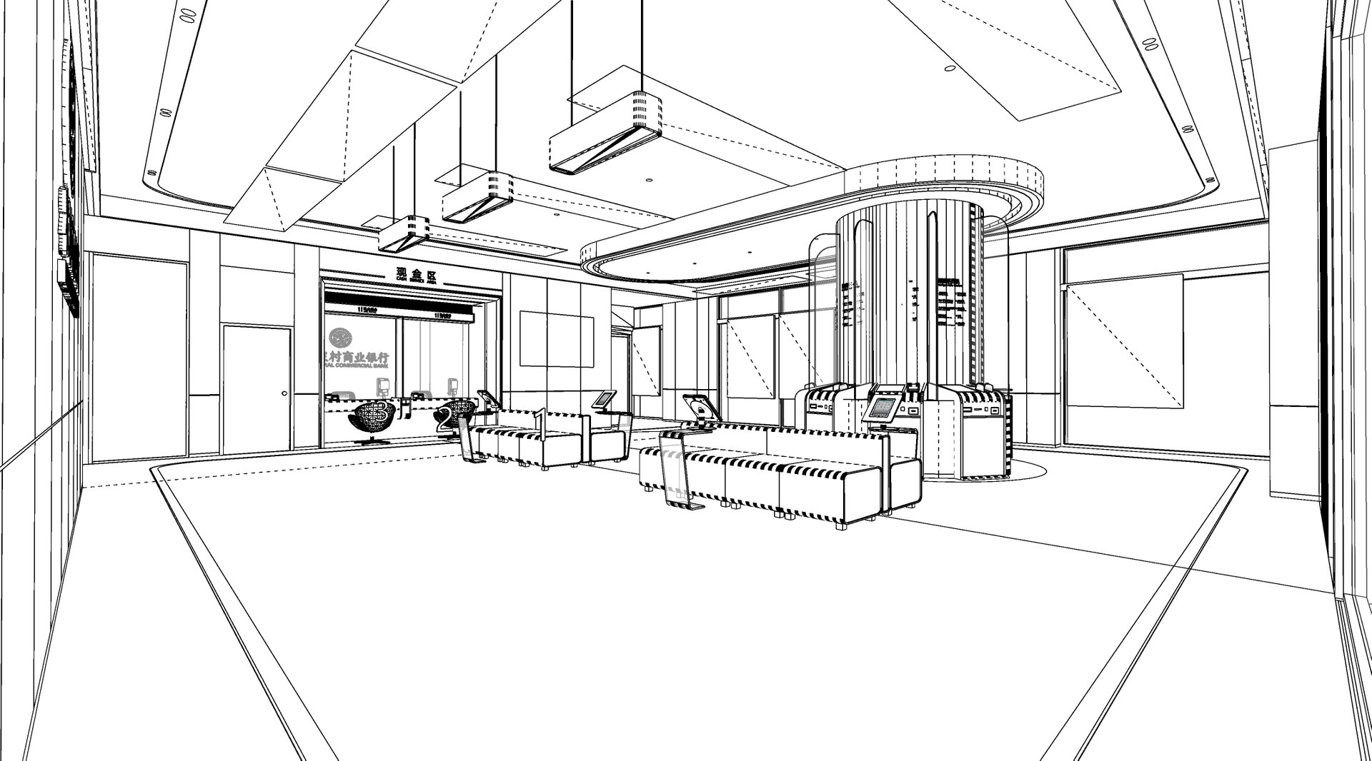 3D Bank Room Interior-A2 Model - TurboSquid 2137796