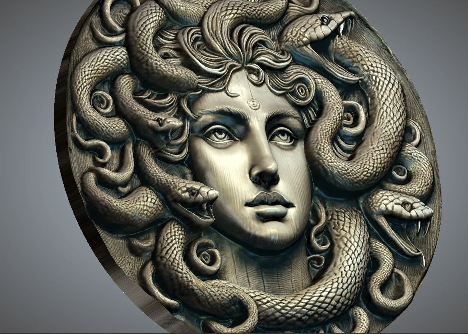 3D Medusa Relief 3dprint Model And For Cnc Router Carving Model Model ...