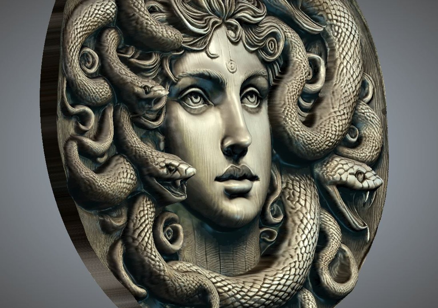 3D Medusa Relief 3dprint Model And For Cnc Router Carving Model Model ...