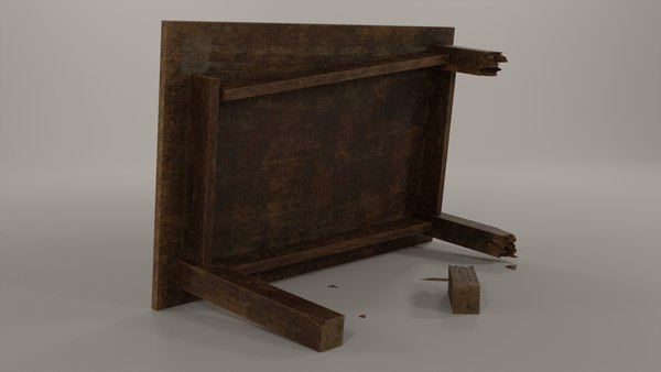 Broken table 3D model - TurboSquid 1751050