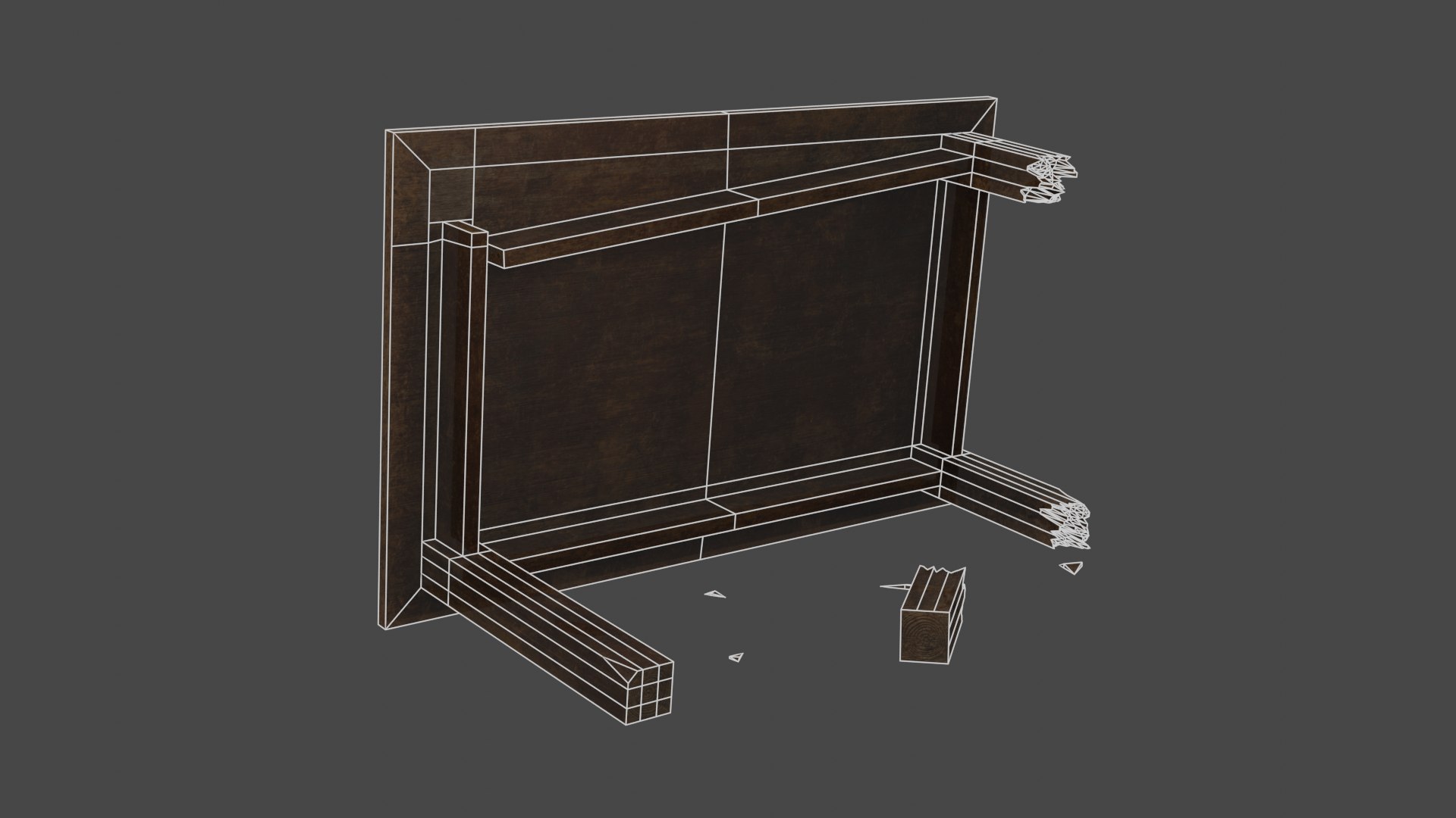 Broken Table 3D Model - TurboSquid 1751050