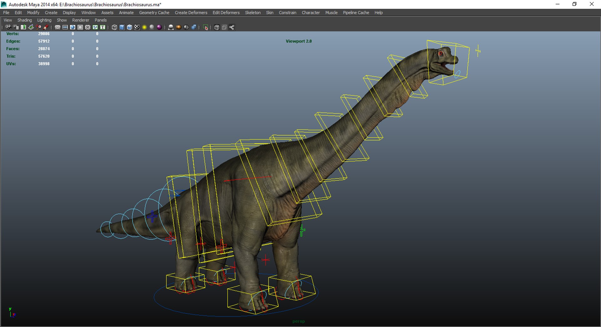 Brachiosaurus dinosaur rig studio 3D model - TurboSquid 1320292