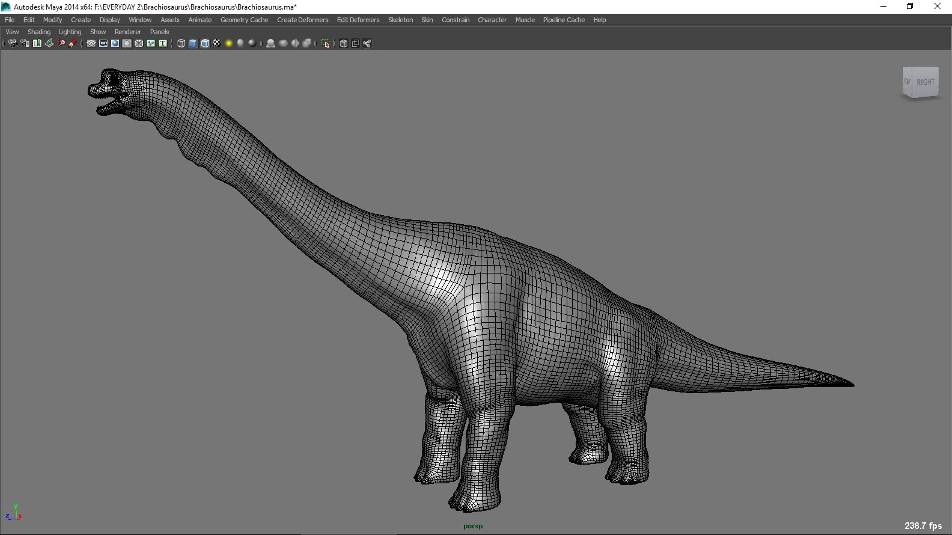 Brachiosaurus dinosaur rig studio 3D model - TurboSquid 1320292