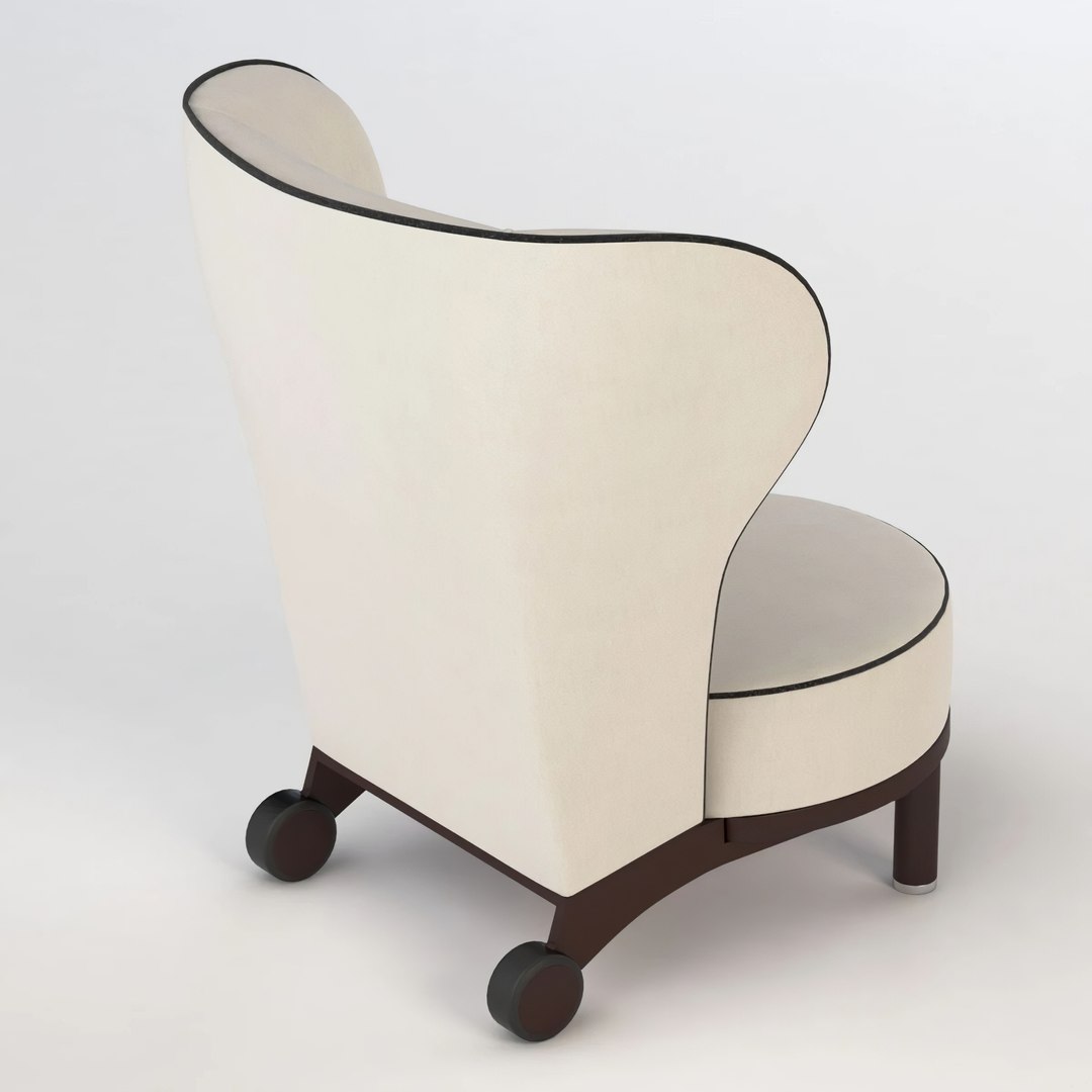 3D Rea Swivel Wing Chair With Quilt Giorgetti Chair - TurboSquid 2007333