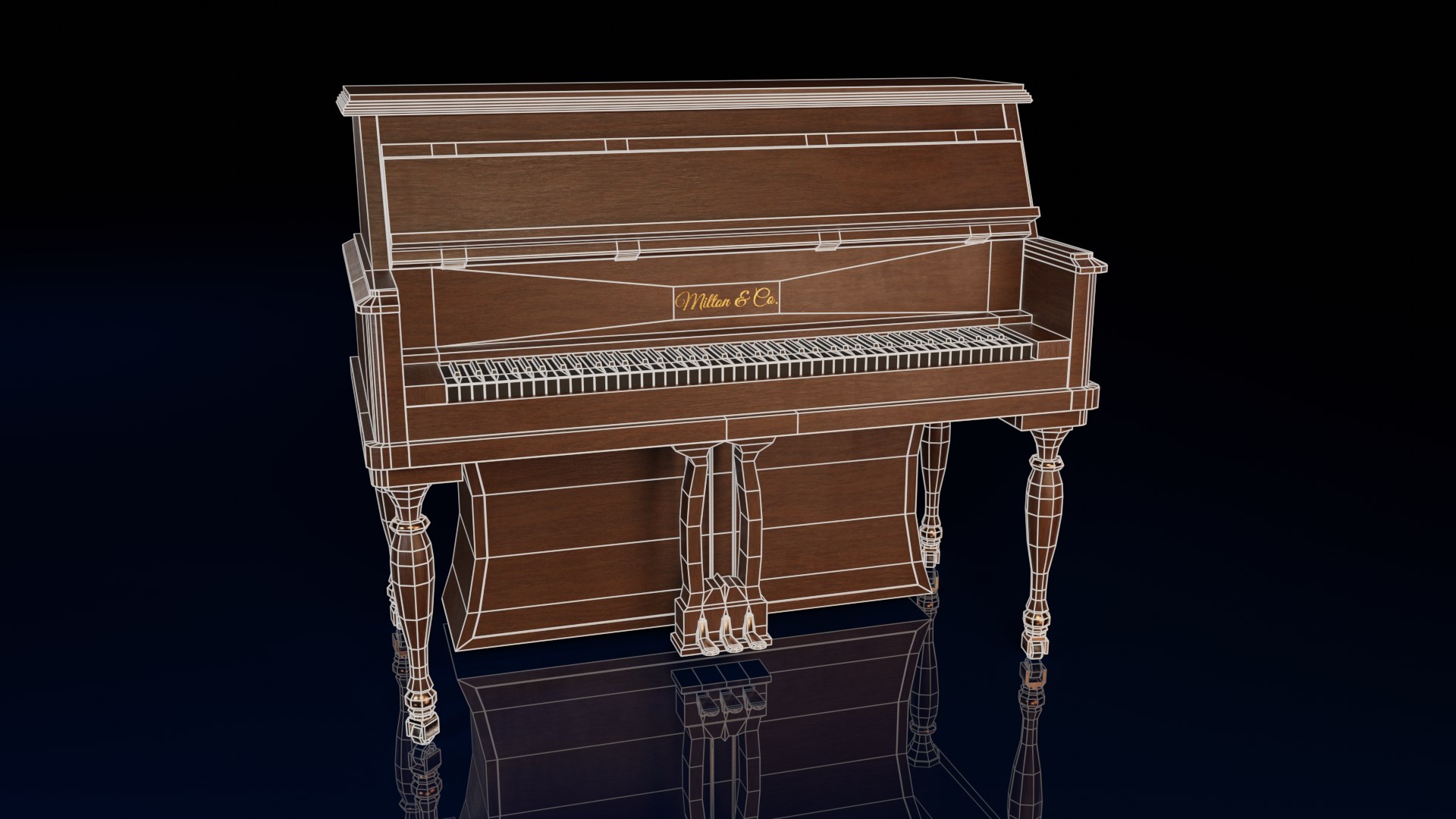 3D Old Upright Piano Model - TurboSquid 1702160