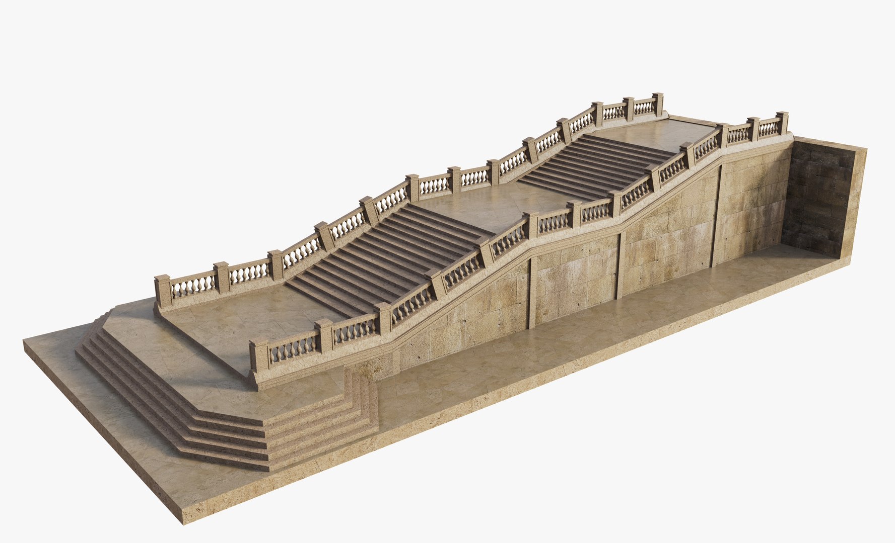 Free 3D Classic Stairs Model - TurboSquid 2250649