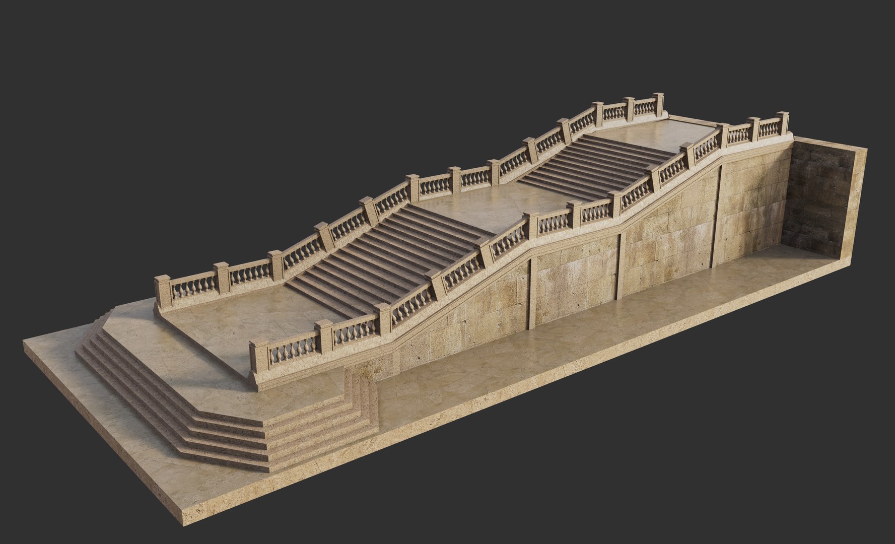 Free 3D Classic Stairs Model - TurboSquid 2250649