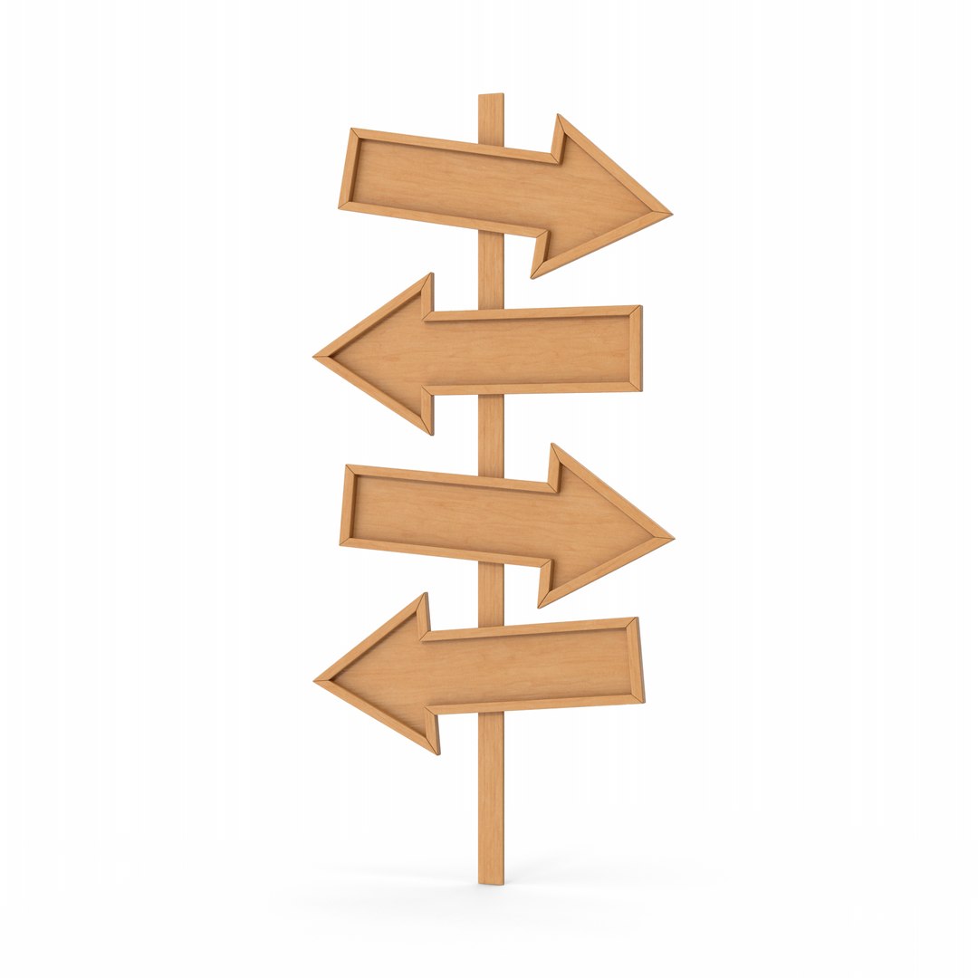 Wooden Arrows Signboard 3D Model - TurboSquid 2060763