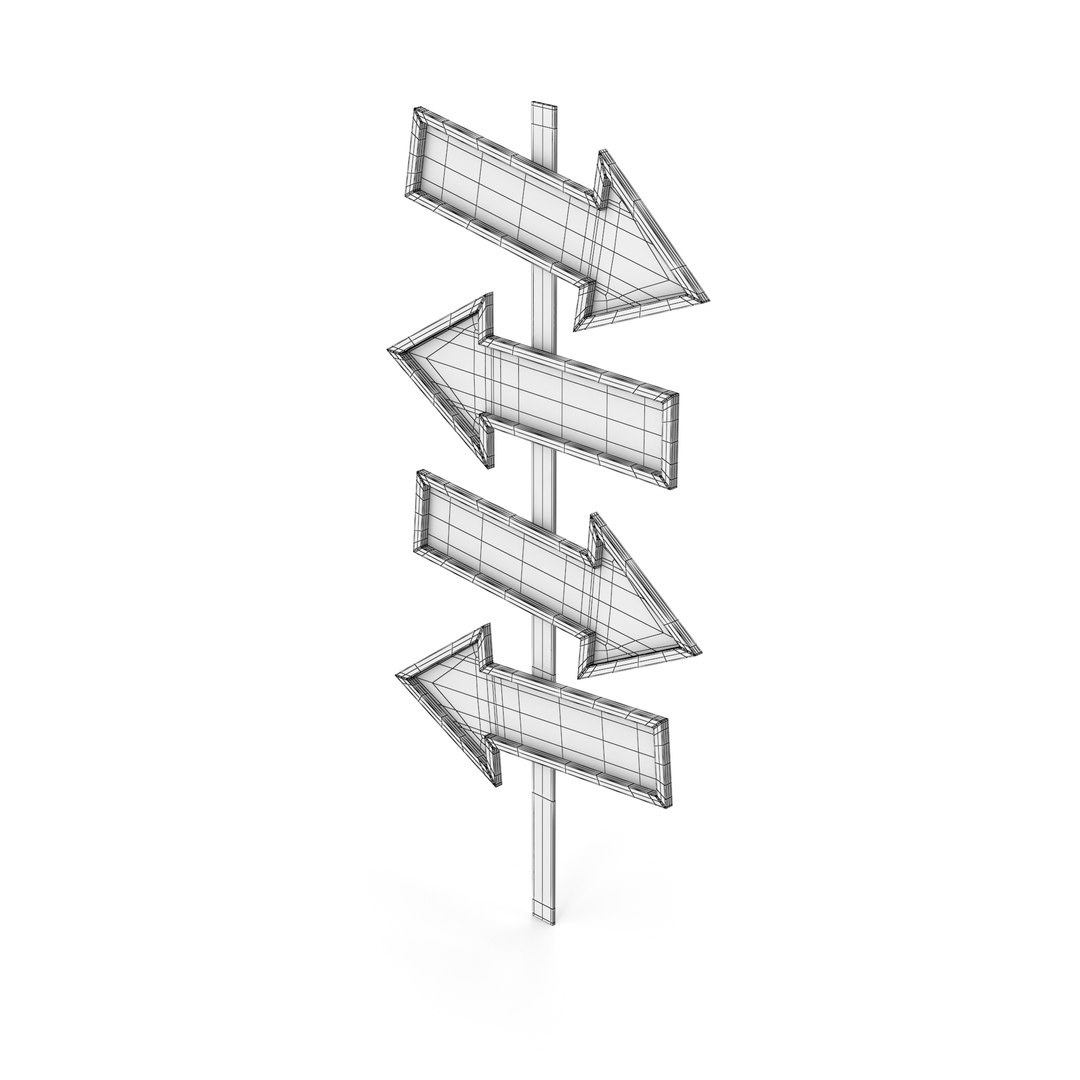 Wooden Arrows Signboard 3D Model - TurboSquid 2060763