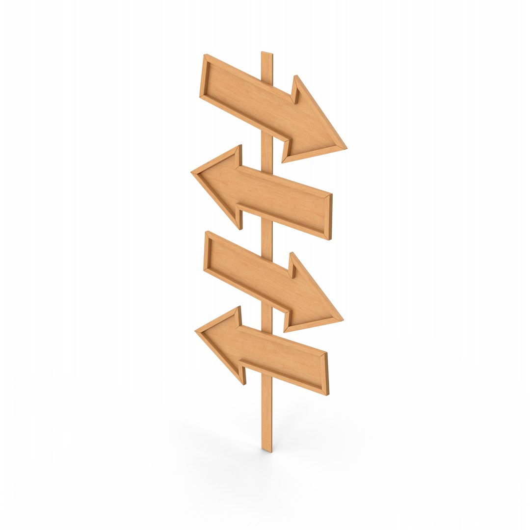 Wooden Arrows Signboard 3D Model - TurboSquid 2060763