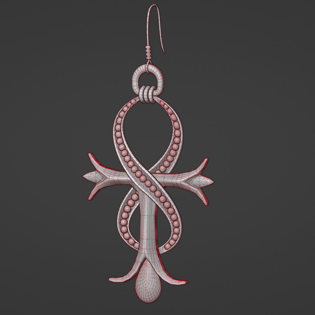 3D Ankh Earrings - TurboSquid 2084970