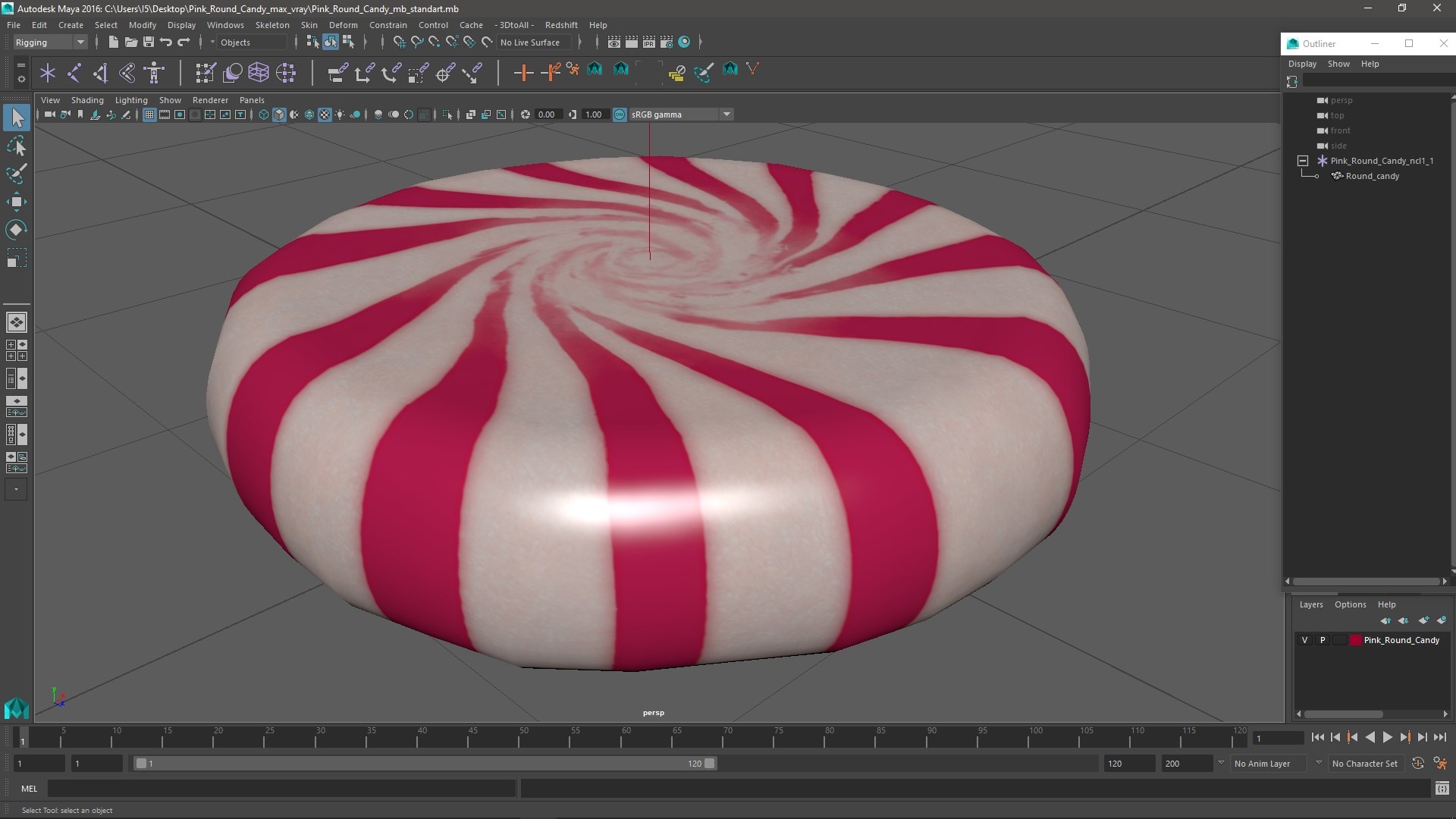 3D Pink Round Candy - TurboSquid 2209638