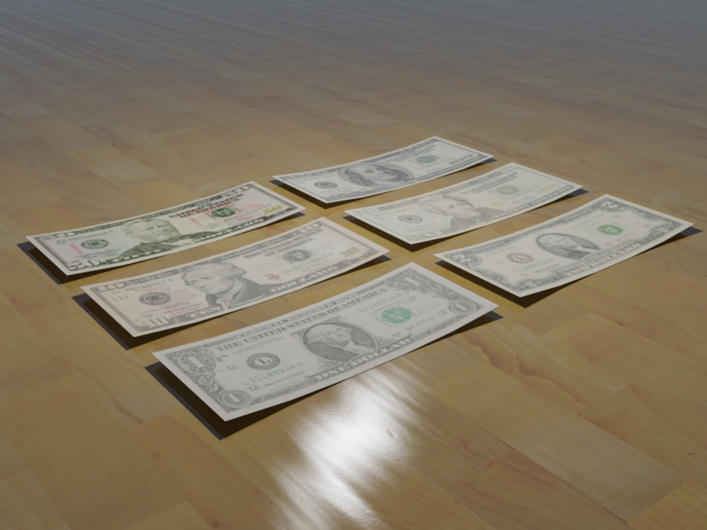 Free 3ds Model Money Bill
