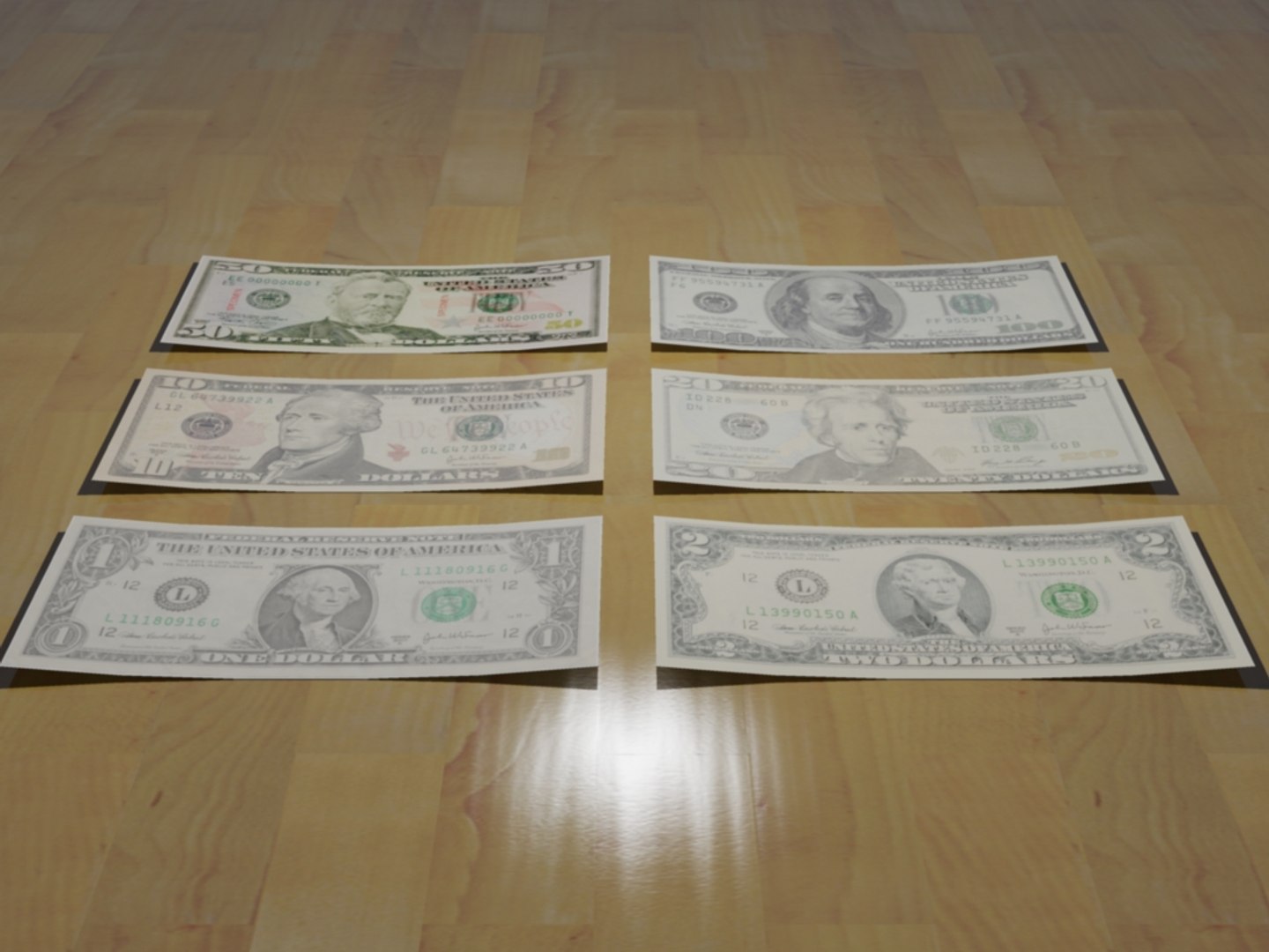 Free 3ds Model Money Bill