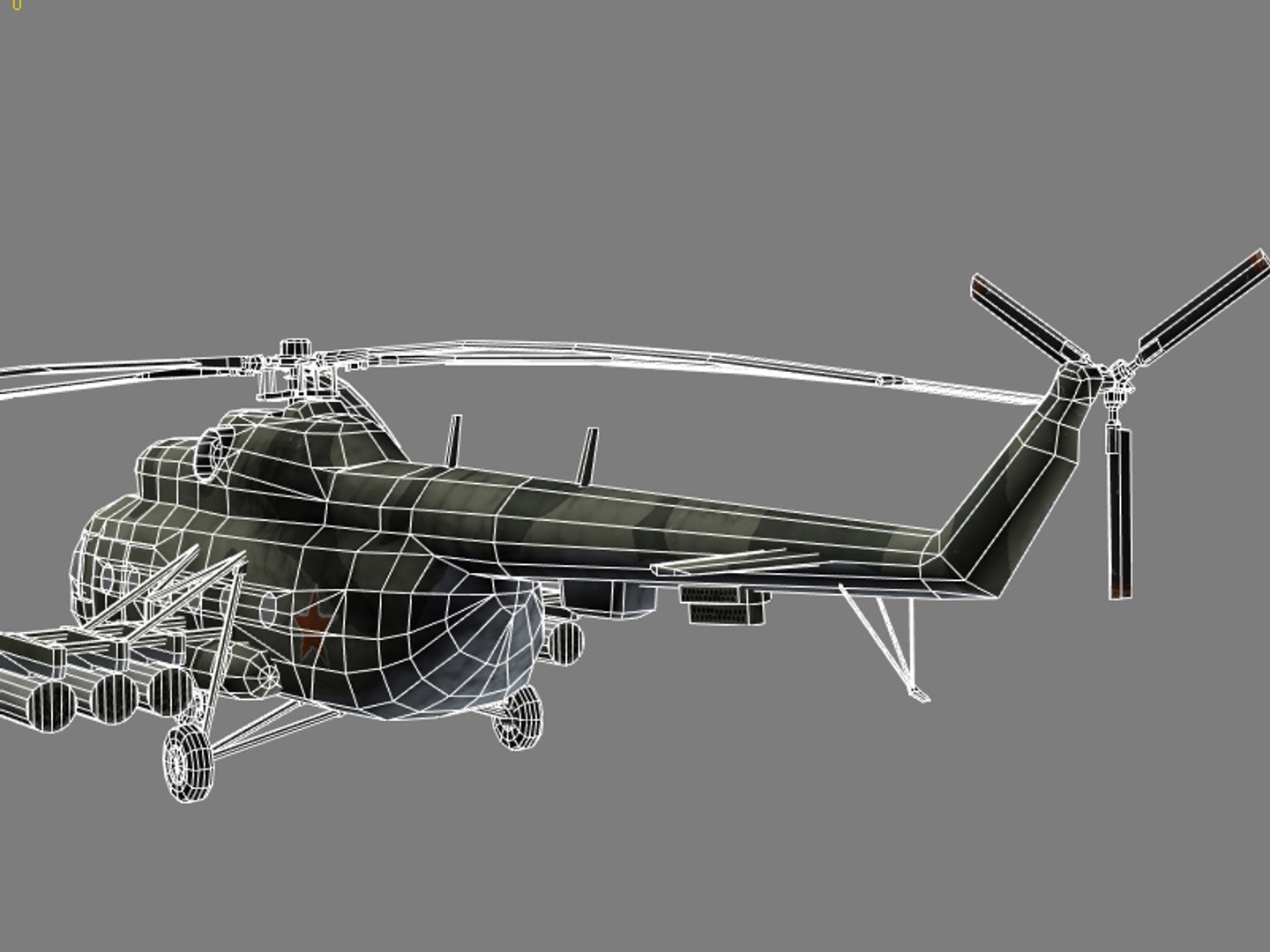 Mi-17 Mil Helicopter 3d Model