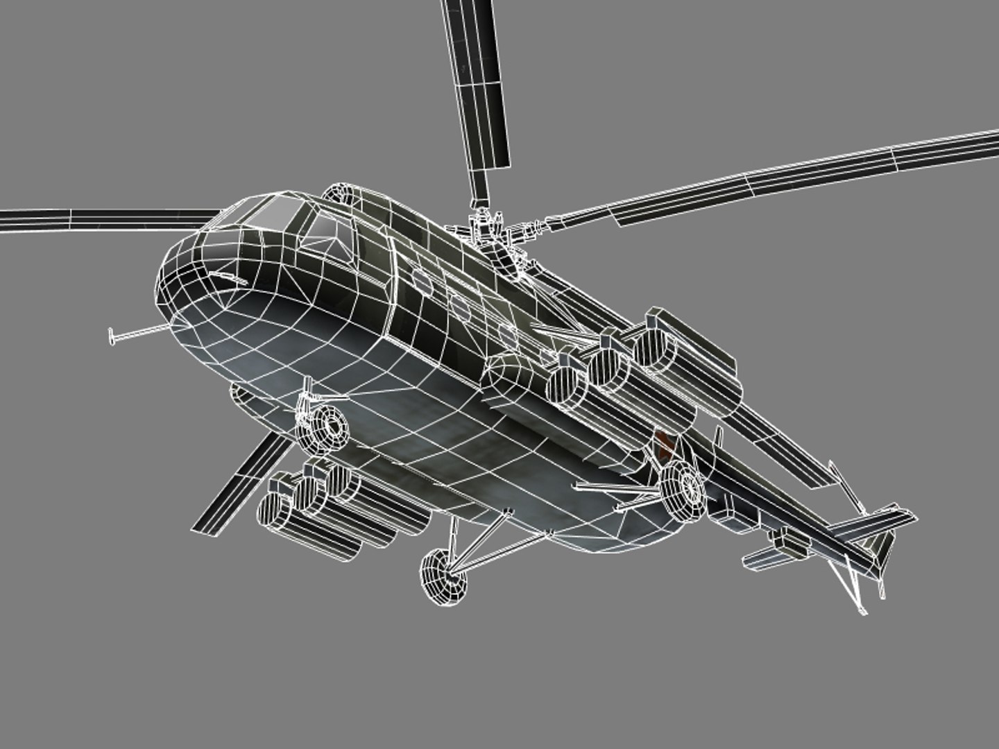Mi-17 Mil Helicopter 3d Model