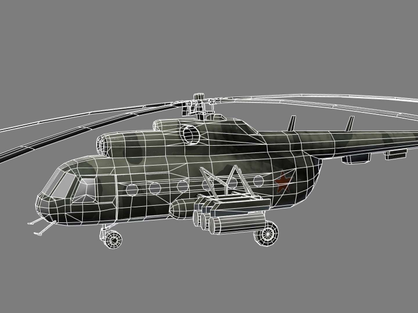 Mi-17 Mil Helicopter 3d Model