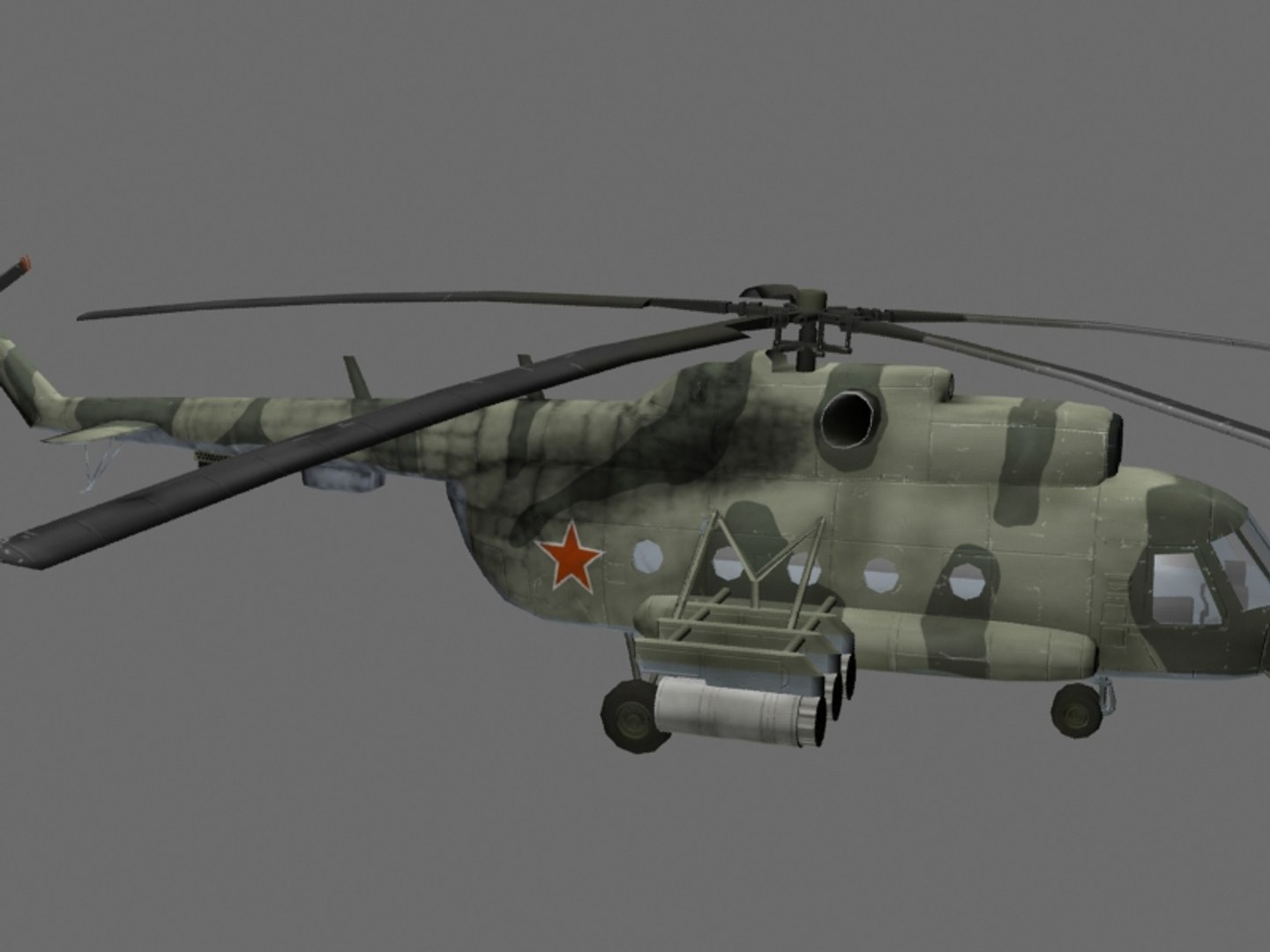 Mi-17 Mil Helicopter 3d Model