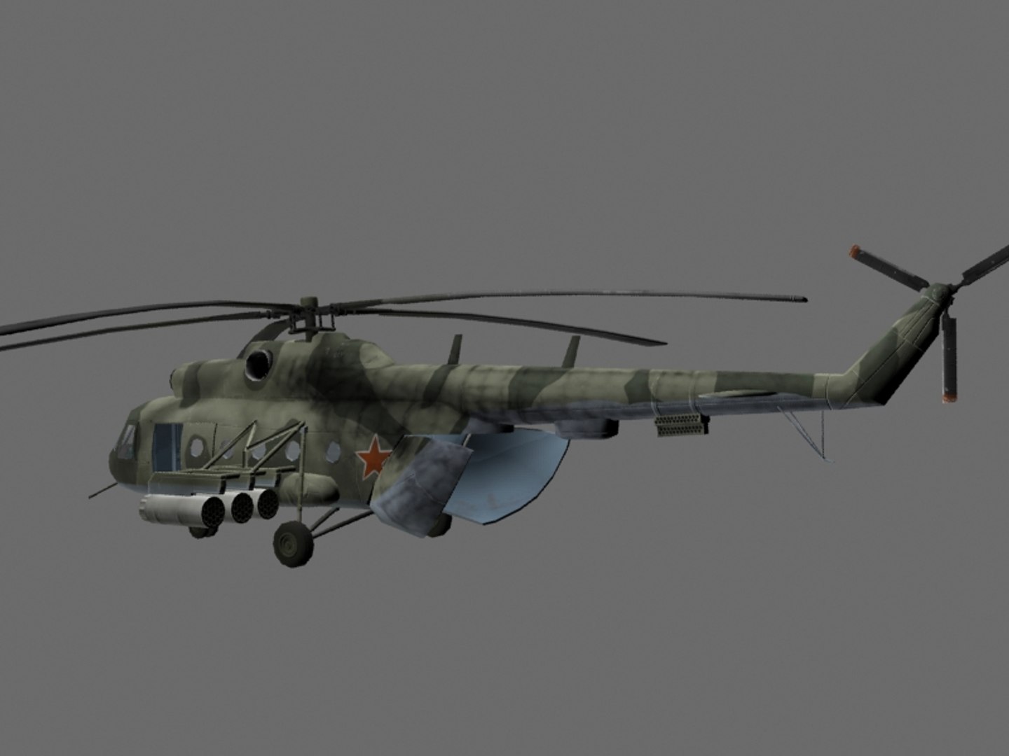 Mi-17 Mil Helicopter 3d Model