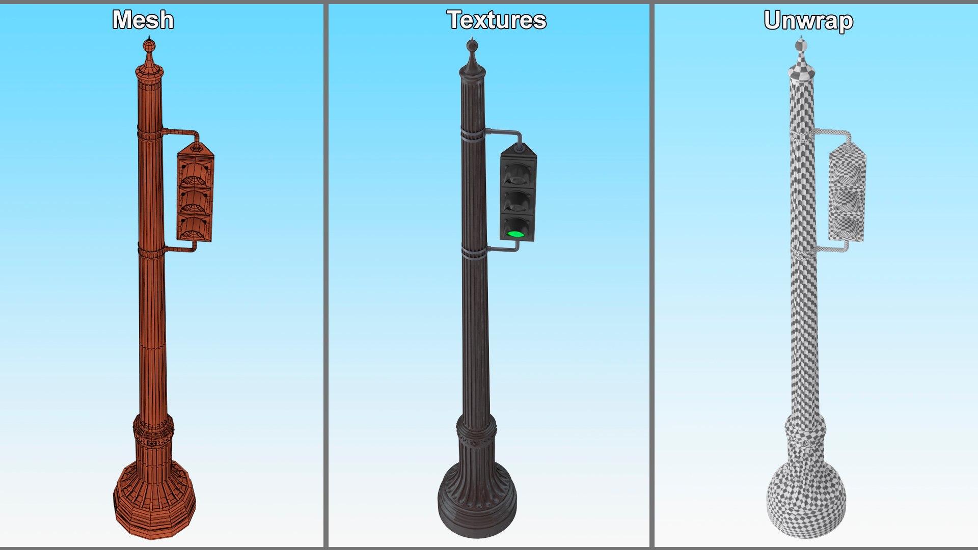 3D Traffic Signal Pole - TurboSquid 2139298