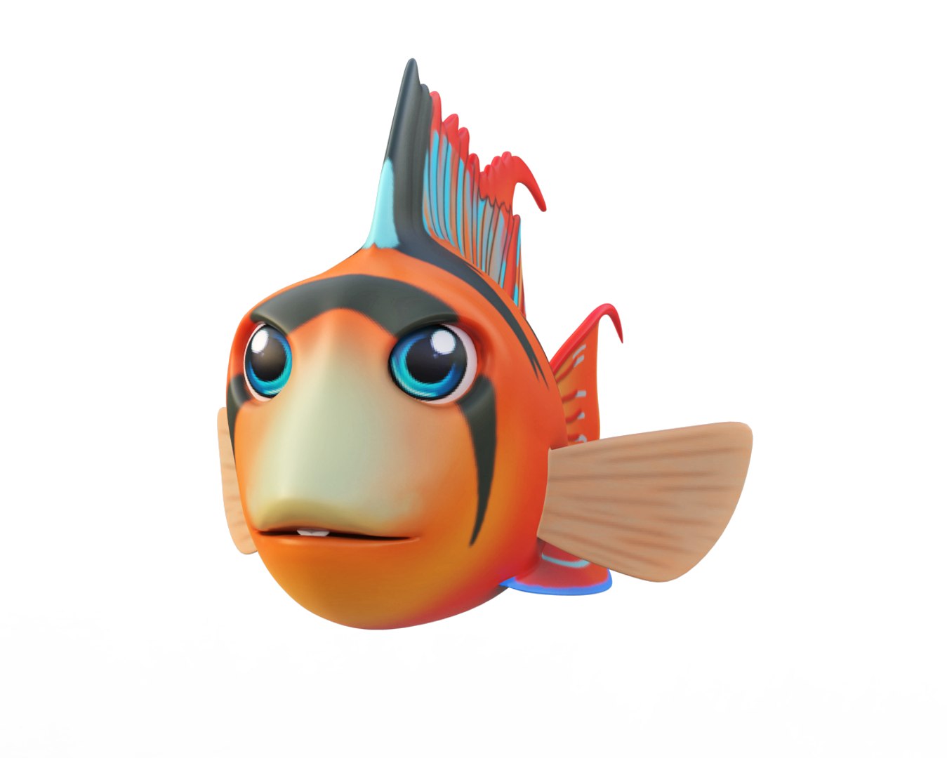 3D Bolivian Butterfly Fish Toon - TurboSquid 1586038