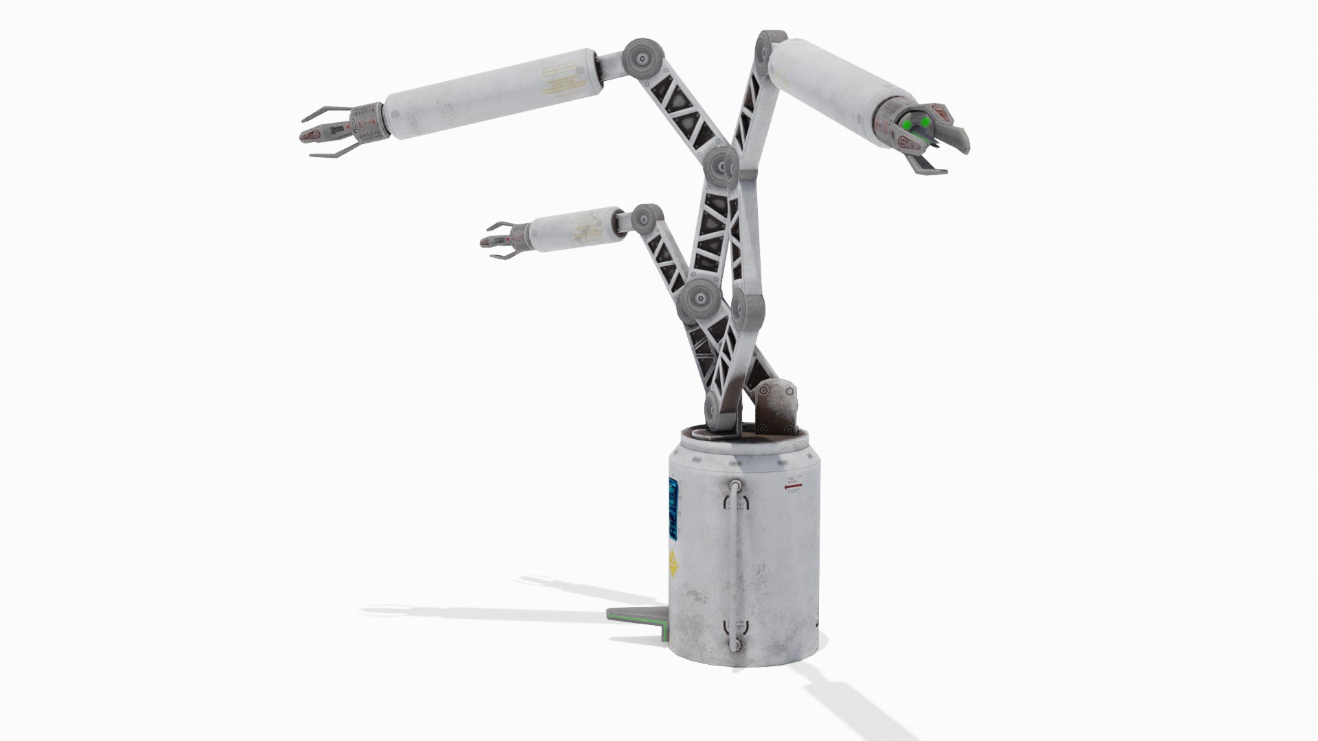 Sci-Fi Robot Hand Construction crane VR AR low-poly 3D model ...
