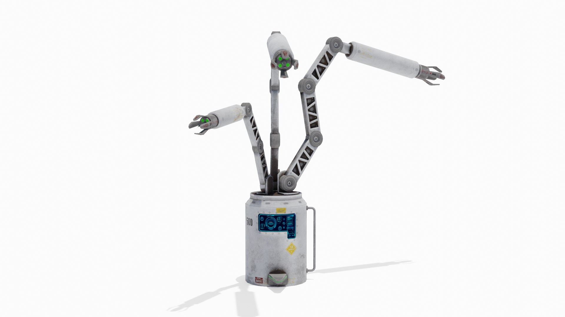 Sci-Fi Robot Hand Construction crane VR AR low-poly 3D model ...