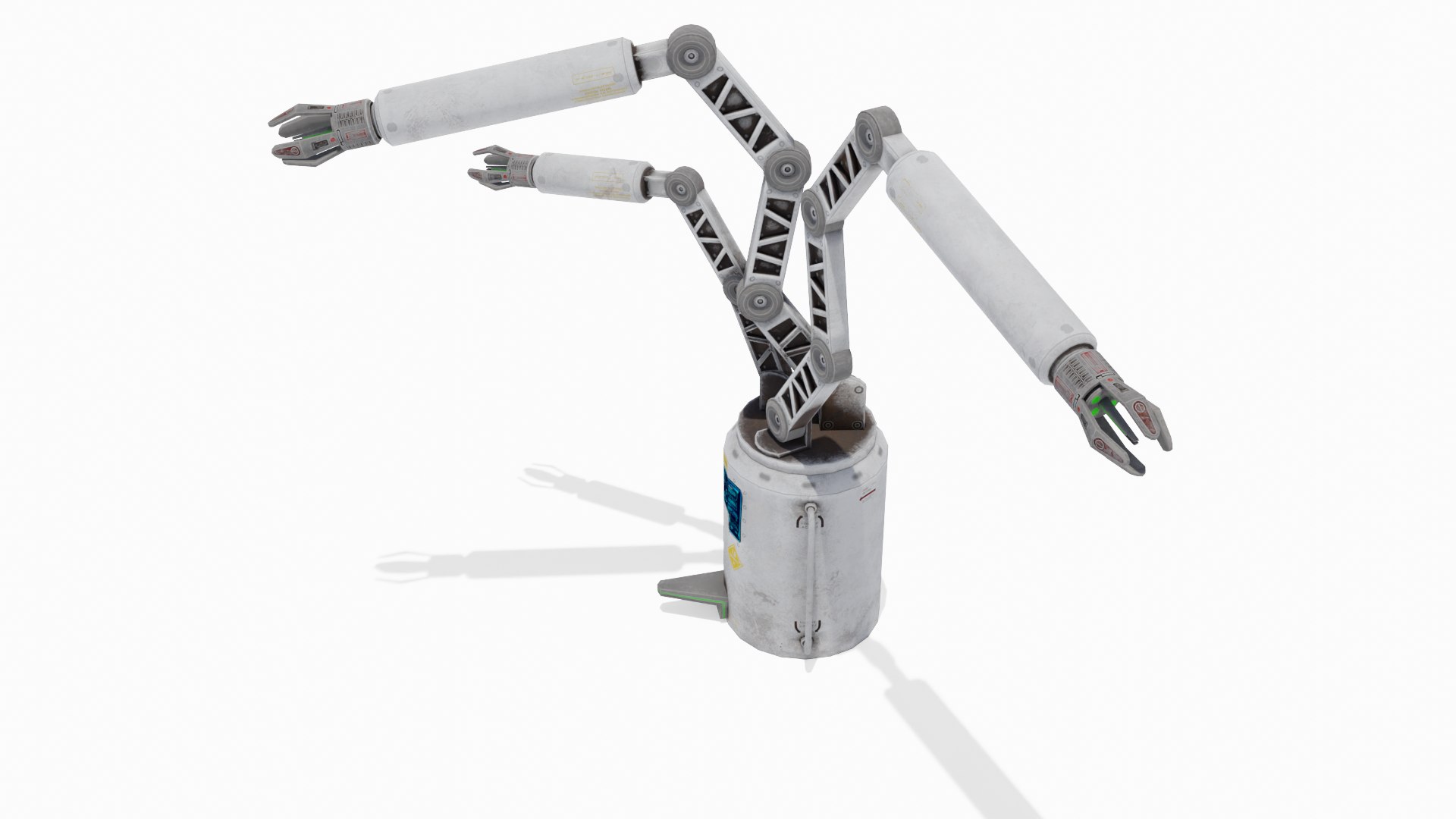 Sci-Fi Robot Hand Construction crane VR AR low-poly 3D model ...