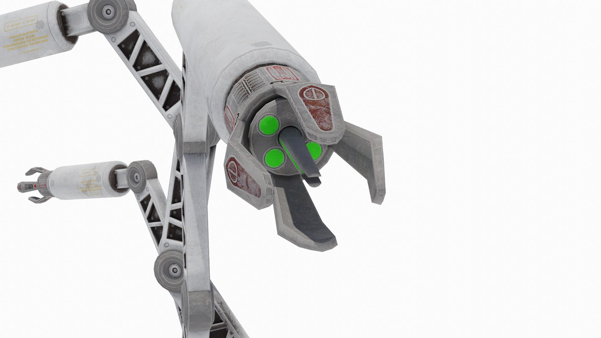 Sci-Fi Robot Hand Construction crane VR AR low-poly 3D model ...