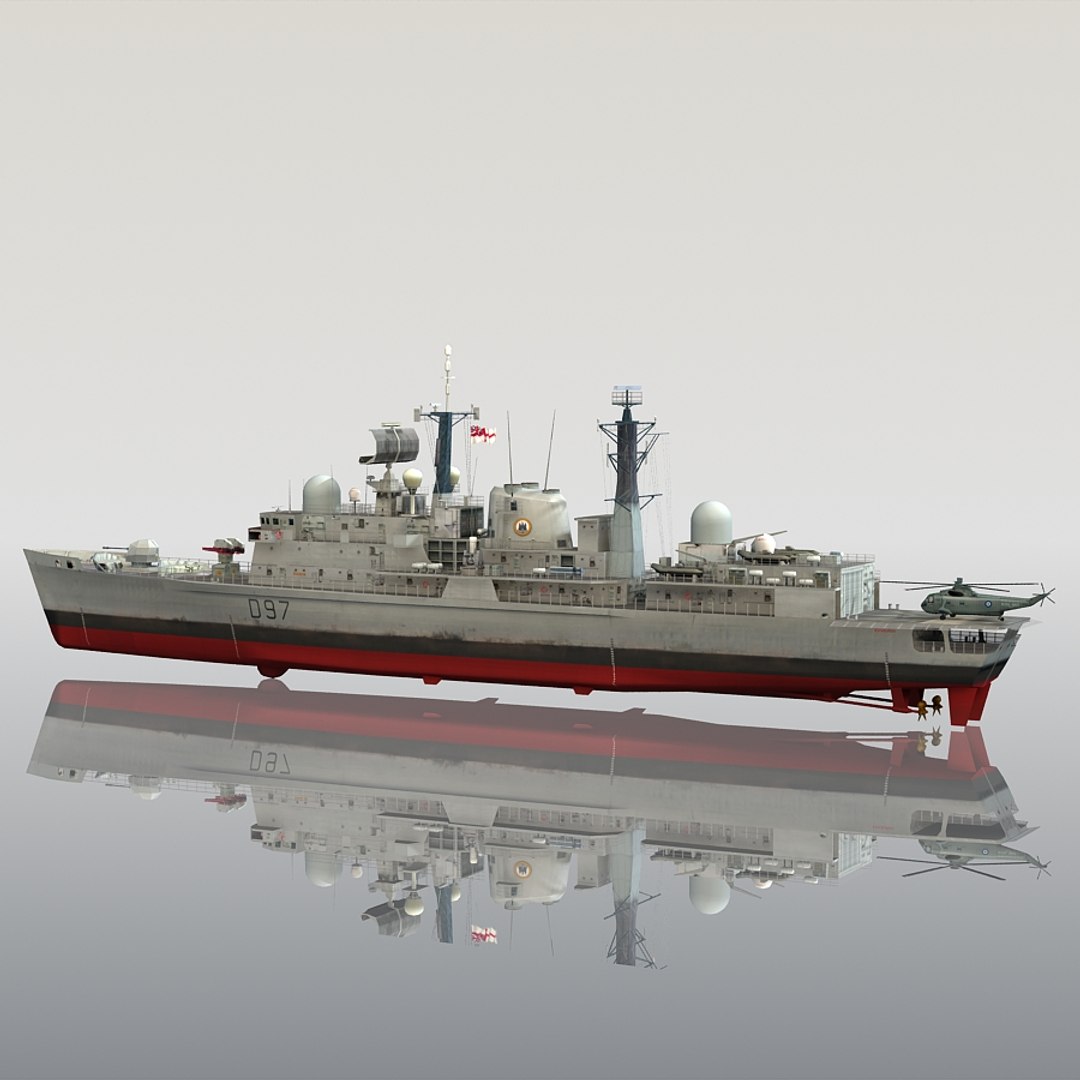 Hms Edinburgh D97 Type 3d Model