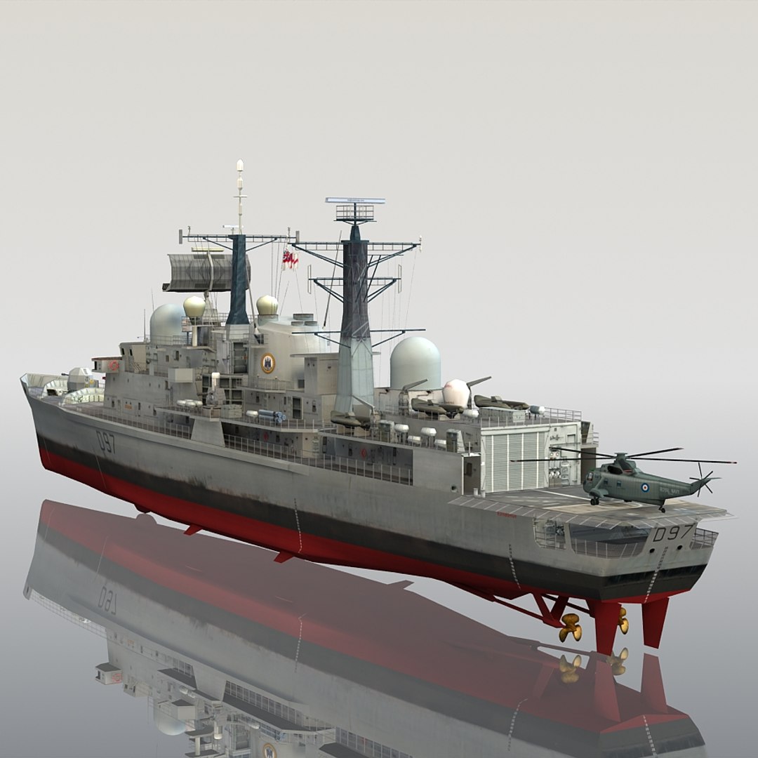 Hms Edinburgh D97 Type 3d Model